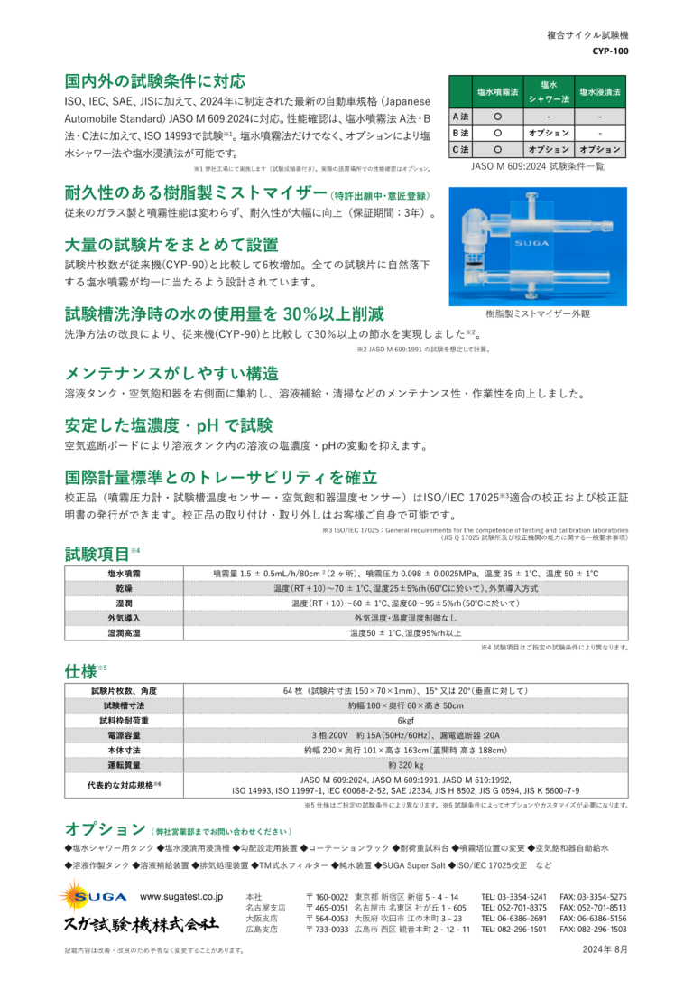 JASO M 609 改正と対応機種（複合サイクル試験機）のご紹介｜お知らせ｜株式会社ローラン